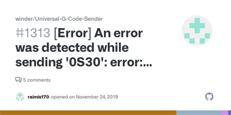 [error] an error was detected while sending 0s30 error expected command letter streaming