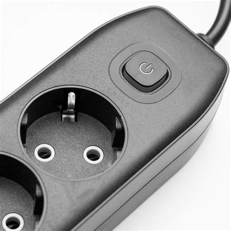 Удължителен кабел 4 гнезда 1 8 M 2x Usb 1x Type C Pd Led ключ защита от пренапрежение