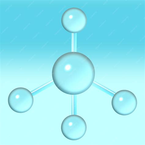 Premium Psd 3d Model Of The Molecular Structure Of The Methane Compound Ch4 Illustration Of