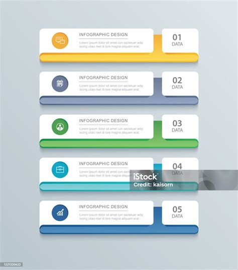 5 데이터 인포 그래픽 탭 종이 인덱스 템플릿 벡터 일러스트 추상 배경입니다 워크플로 레이아웃 비즈니스 단계 배너 웹 디자인에 사용할 수 있습니다 0명에 대한 스톡 벡터