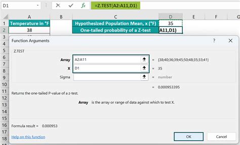 Z Test In Excel Formula Examples How To Perform And Use