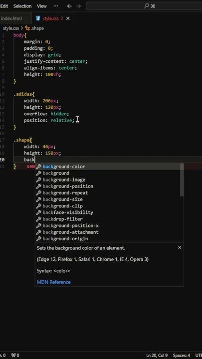 Adidas Logo Html Css Turorial Tutorials Trending Webdeveloper Frontenddeveloper Youtube