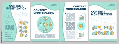Content Monetization Mint Brochure Template Earn Money Online Booklet Print Design With Linear