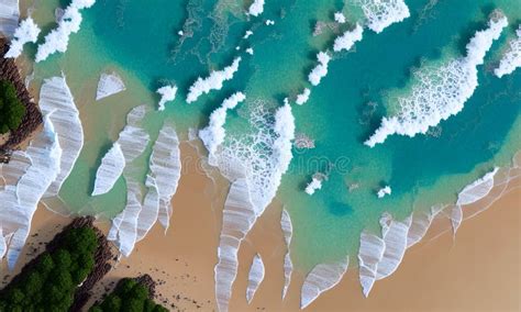 Sea Coast With Waves Generative Ai Illustration Stock Illustration Illustration Of Wave