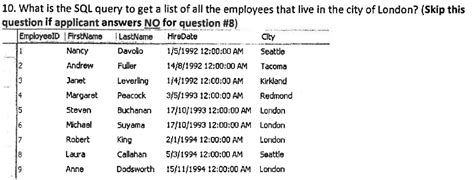 Solved 10 What Is The SQL Query To Get A List Of All The Chegg Com