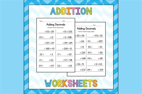 Adding Decimals With Missing Numbers Graphic By Atlasart Creative Fabrica