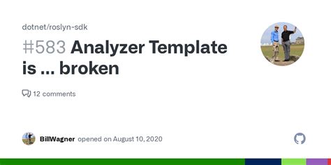 Analyzer Template Is Broken Issue Dotnet Roslyn Sdk GitHub