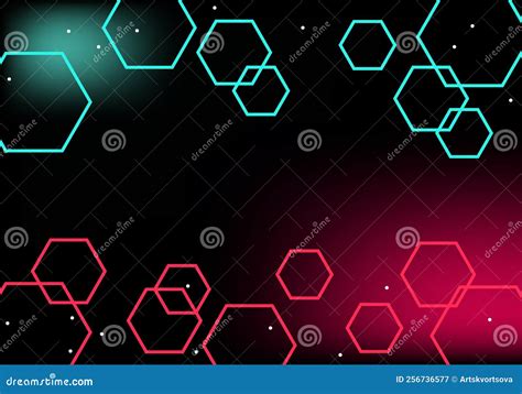 Futuristic Blue Red Gradient Vector Black Background Contrast Color Border Digital Dynamic