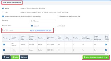 MCAS User Accounts Changes To MIS Bromcom Documentation Centre