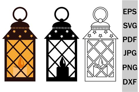 Vintage Lantern Template With Svg Candle Graphic By Lesinka · Creative Fabrica