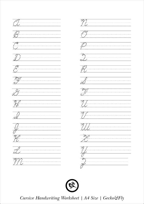 Free Printable Cursive Handwriting Sheets Stave Barry
