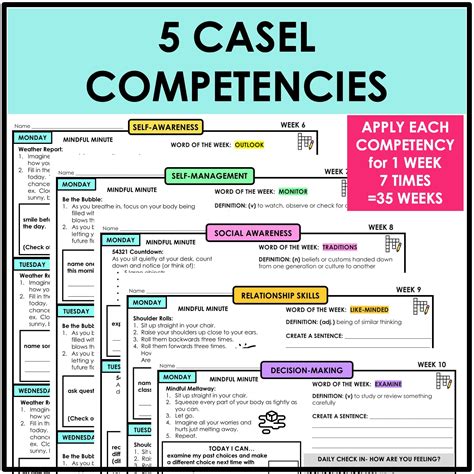 5th Grade Social Emotional Learning Journal With Casel Framework