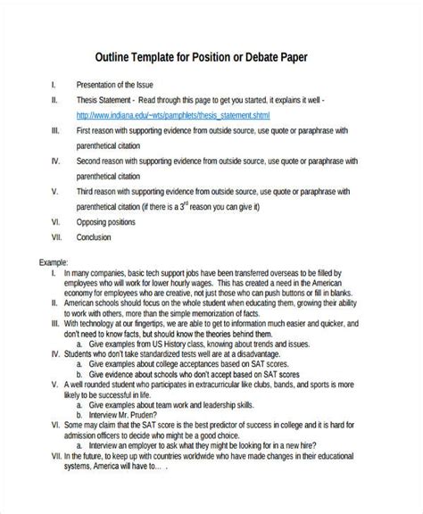 Debate Outline Template