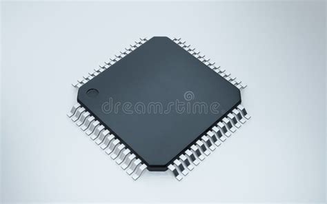 3d Render Of Microchip Or Semiconductor Chip For Computing Stock Illustration Illustration Of