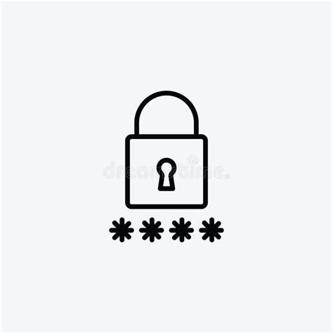 Code Lockline In Thin Line Black Color Flat Simple Vector Symbols Illustration Stock Vector