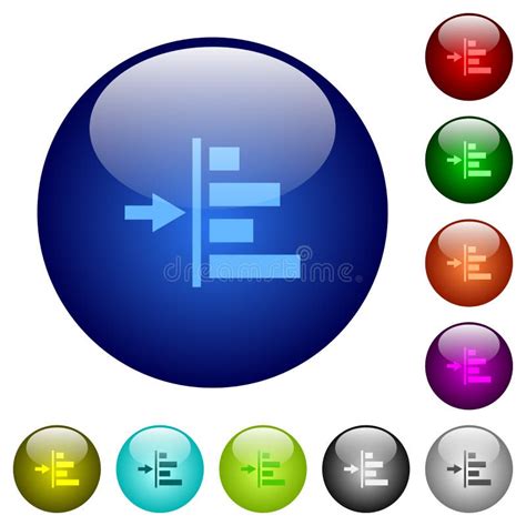 Increase Left Indentation Of Content Color Glass Buttons Stock Vector Illustration Of Template