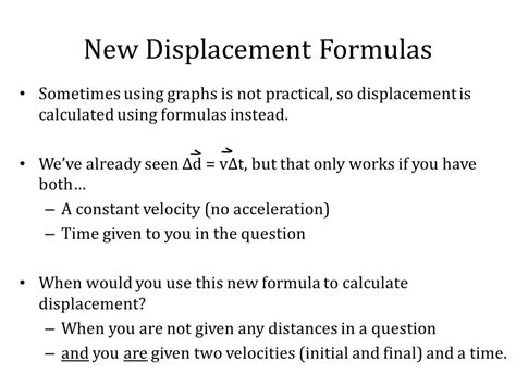 Displacement Formula Without Time