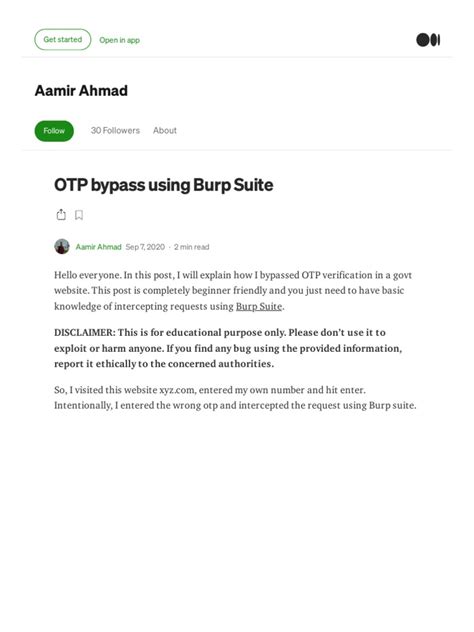Bypass Otp Using Burp Suite Pdf Security Technology Computer Security