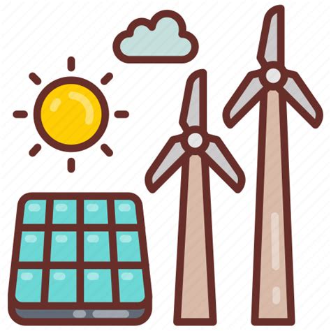 Smart Grid Technology Solar System Wind Mill Icon Download On Iconfinder