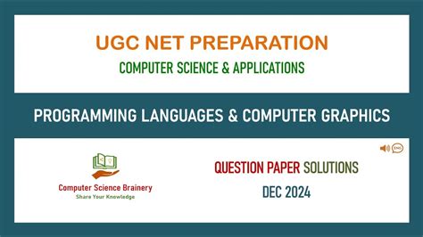 Dec Unit Programming Languages Computer Graphics UGC NET Computer Science