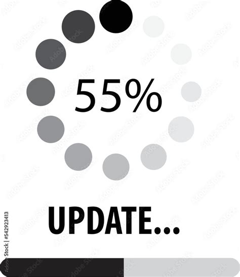 System Software Update And Upgrade Concept Loading Process Screen Flat Style Stock Vector