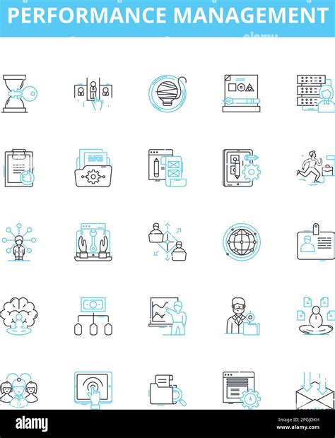 Performance Management Vector Line Icons Set Performance Management Assessment Appraisal