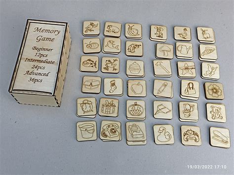 Memory Game Box Set 3mm Digital File Only Etsy