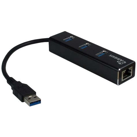 Inter Tech Usb A 3 0 Ethernet Hub 4 Ports Black Techinn