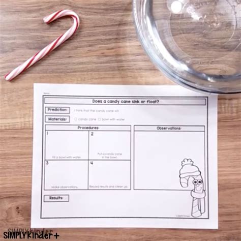 Candy Cane Science Experiments Sink Or Float Simply Kinder Printable Membership
