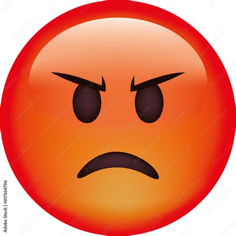 Vector Emoji Angry Face Emoji Cute Emoticon Isolated On White