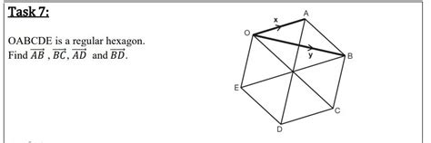 Solved Task 7 А х O OABCDE is a regular hexagon Find AB Chegg com