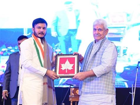 Siddharth Rai Honored By Lieutenant Governor Of Jammu And Kashmir