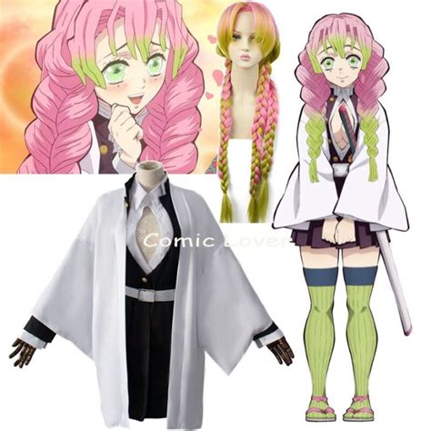 Demon Slayer Anime Costumes Kanroji Mitsuri Kawai Women S Cosplay Clothing Wig Janpan JK Uniform