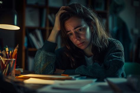 Portrait Of Lonely Sad Woman Ai Generated Image