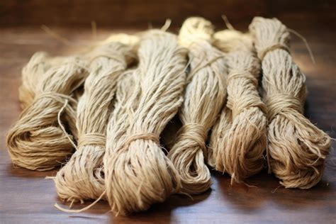 Premium Ai Image Hemp Thread Woven From Raw Hemp Material