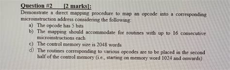 Question 2 2 Marks Demonstrate A Direct Mapping