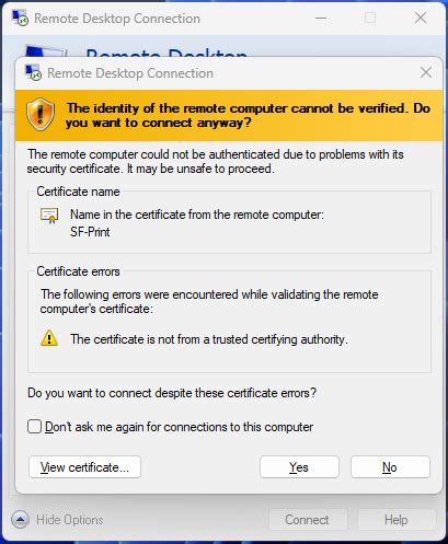 Disable RDP Certificate Warning Windows Spiceworks Community