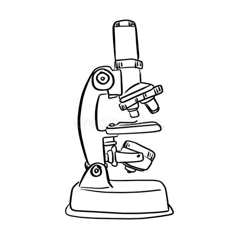 Microscope Vector Illustration Sketch Hand Drawn With Black Line Stock Vector Illustration Of