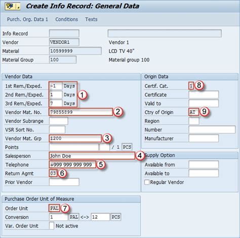 How To Maintain And Config Purchase Info Record In Sap