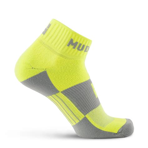 Mudgear Quarter ¼ Crew Socks Neon Yellow 2 Pair Pack