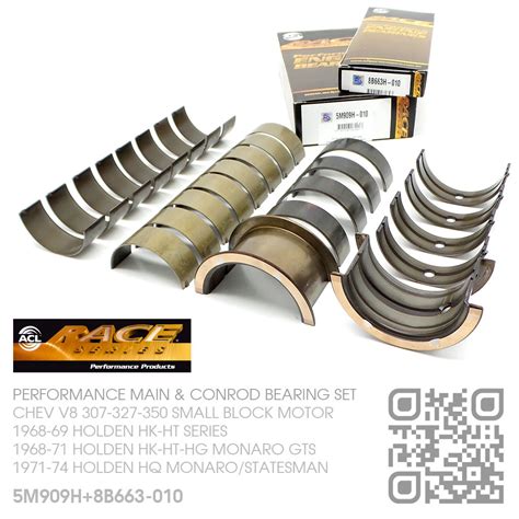 Acl Race Main And Conrod Bearings Set 0010 Undersize Chev V8 307 327