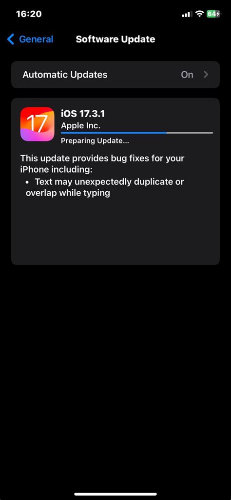 Ios 1731 Stuck At “preparing Update” Rios