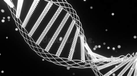 Dna Helix Rotates With Glowing Dots Design Beautiful Rotating Spiral