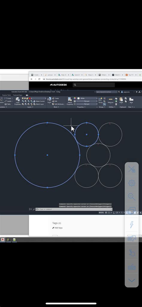 Draw Polylines Connecting Circles Autodesk Community