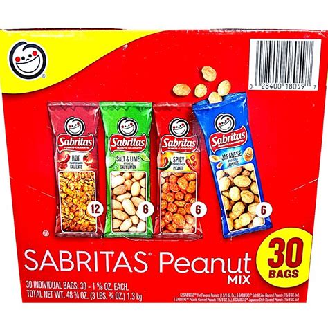 Sabritas Peanut Mix Variety Hot Salt Spicy Japanese 30 Count Box Exp 02
