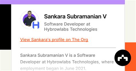 Sankara Subramanian V Software Developer At Hybrowlabs Technologies
