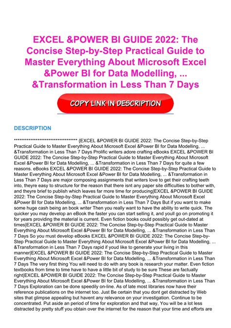EXCEL POWER BI GUIDE