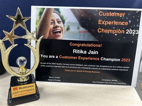 I Am Incredibly Grateful For Receiving The Customer Experience Champion 2023 It Is My True