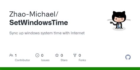 GitHub Zhao Michael SetWindowsTime Sync Up Windows System Time With Internet