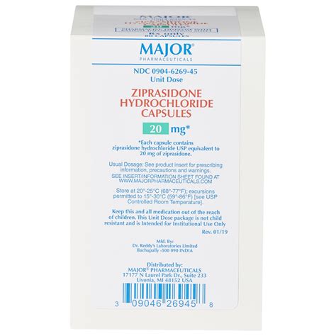 Ziprasidone Hcl 20mg Caps Ud